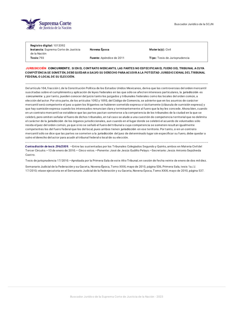 Tesis - 793 | PDF | Caso de ley | Jurisdicción