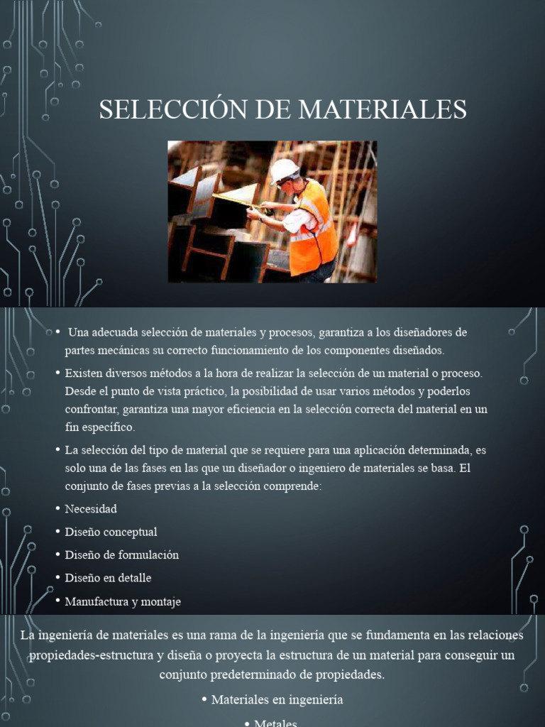 SELECCIÓN DE MATERIALES | PDF