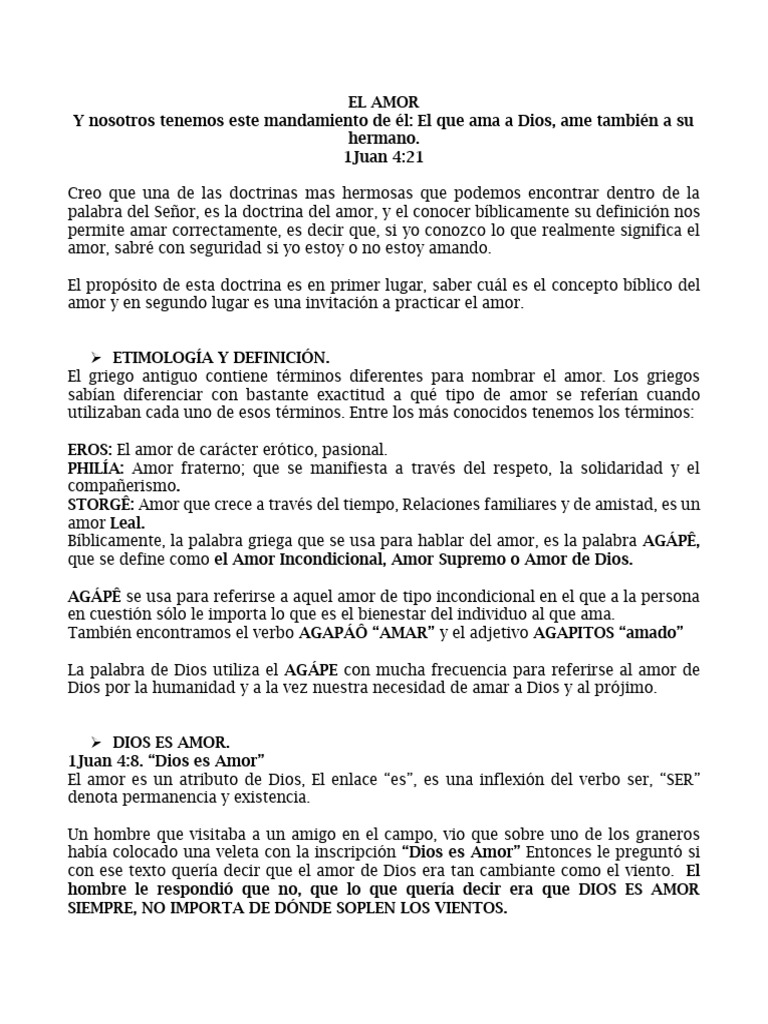 EL AMOR | PDF | Amor | Pecado