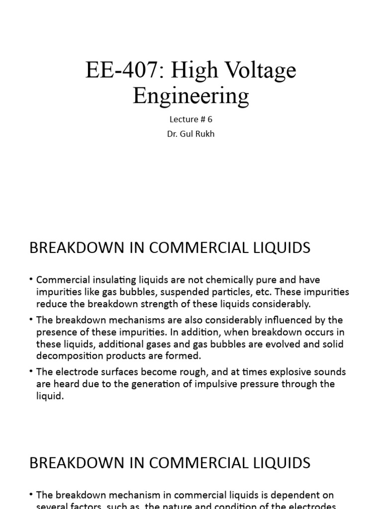 Lecture 6 (AHVE) | PDF | Electrical Breakdown | Solid