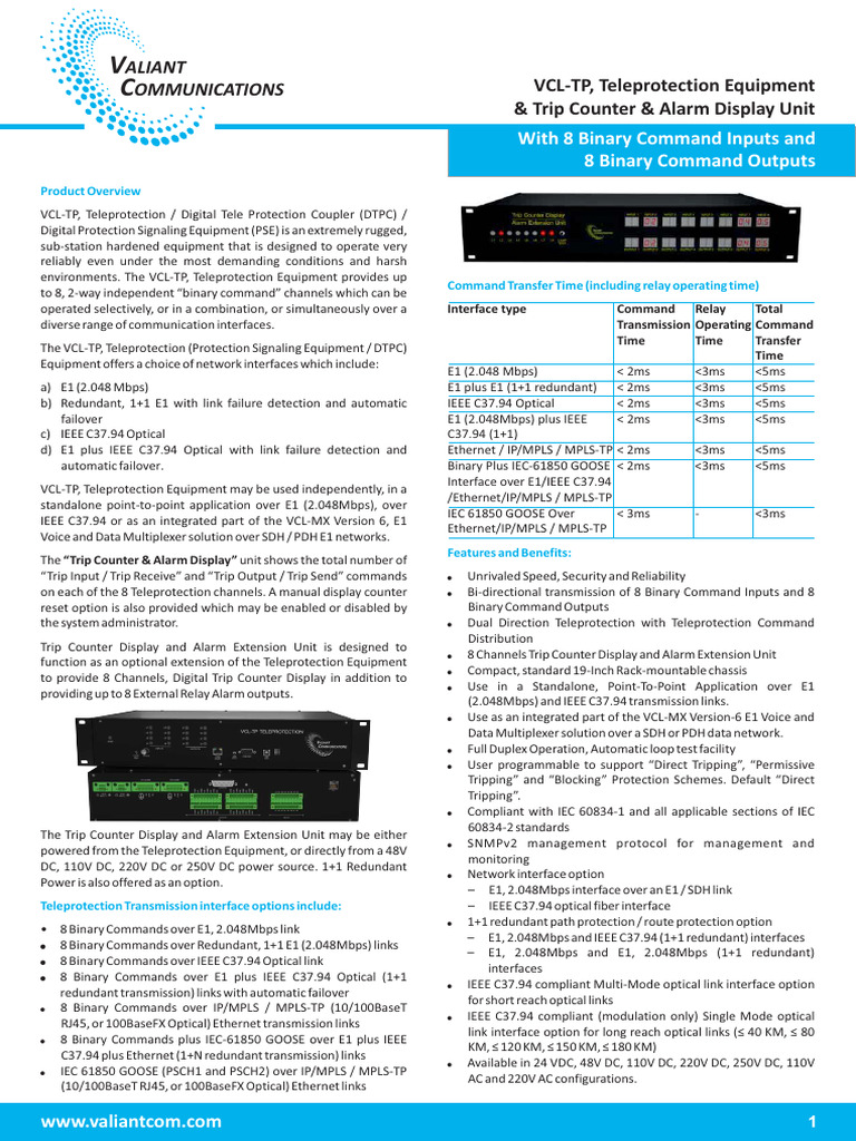 VCL Teleprotection-T | PDF | Power Supply | Mains Electricity