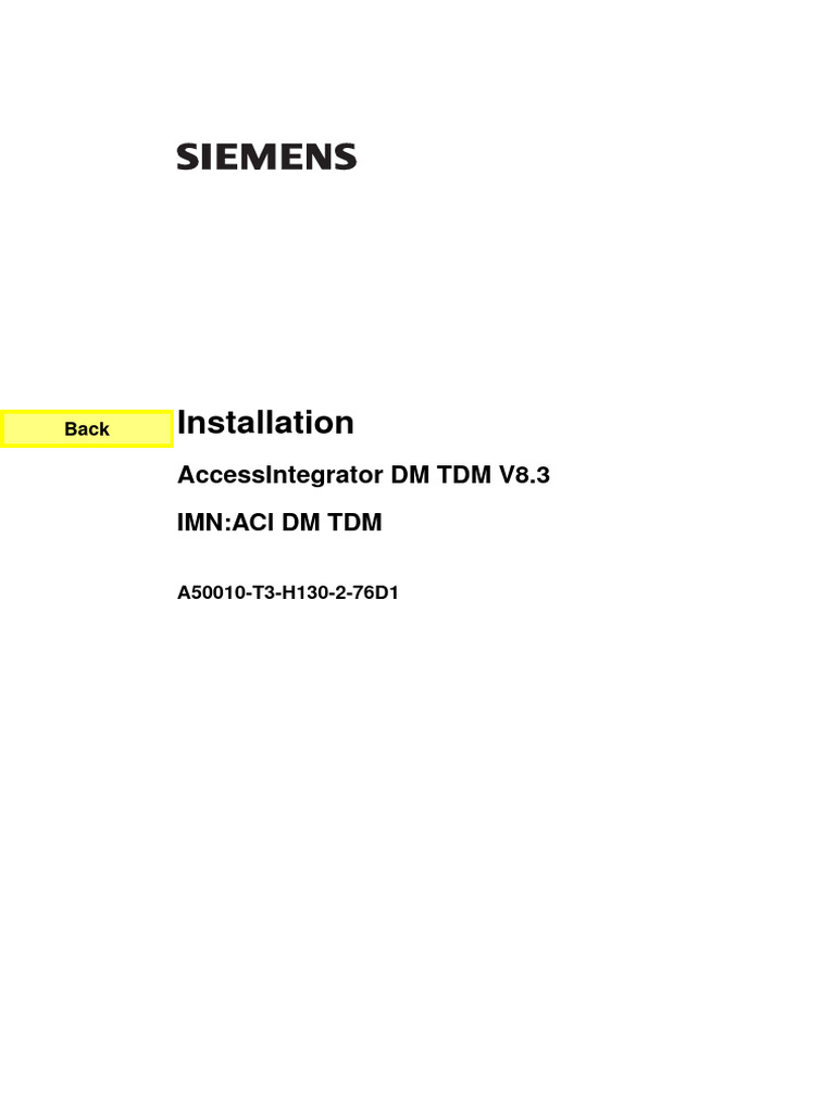 Installation: Accessintegrator DM TDM V8.3 Imn:Aci DM TDM | PDF