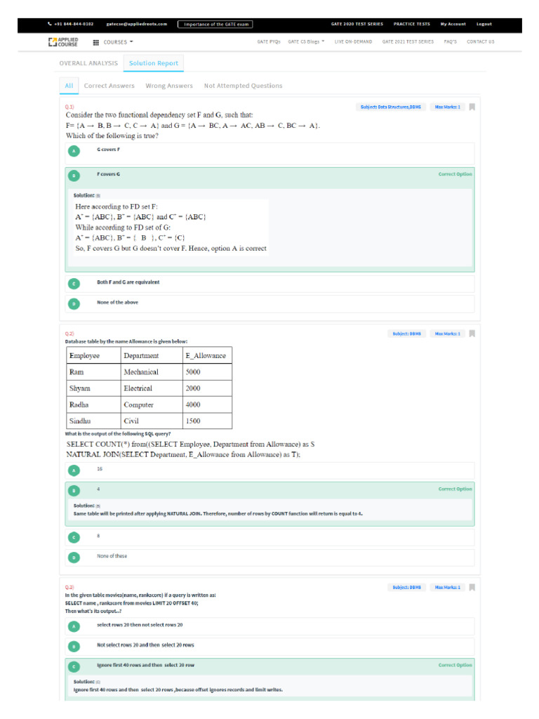 DBMS Practice Test-2 | PDF DBMS Practice Test-2 | PDF