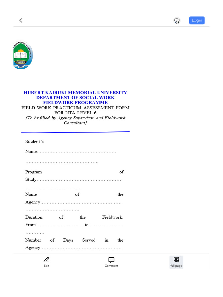 Field Assessment Form Nta 6 | PDF