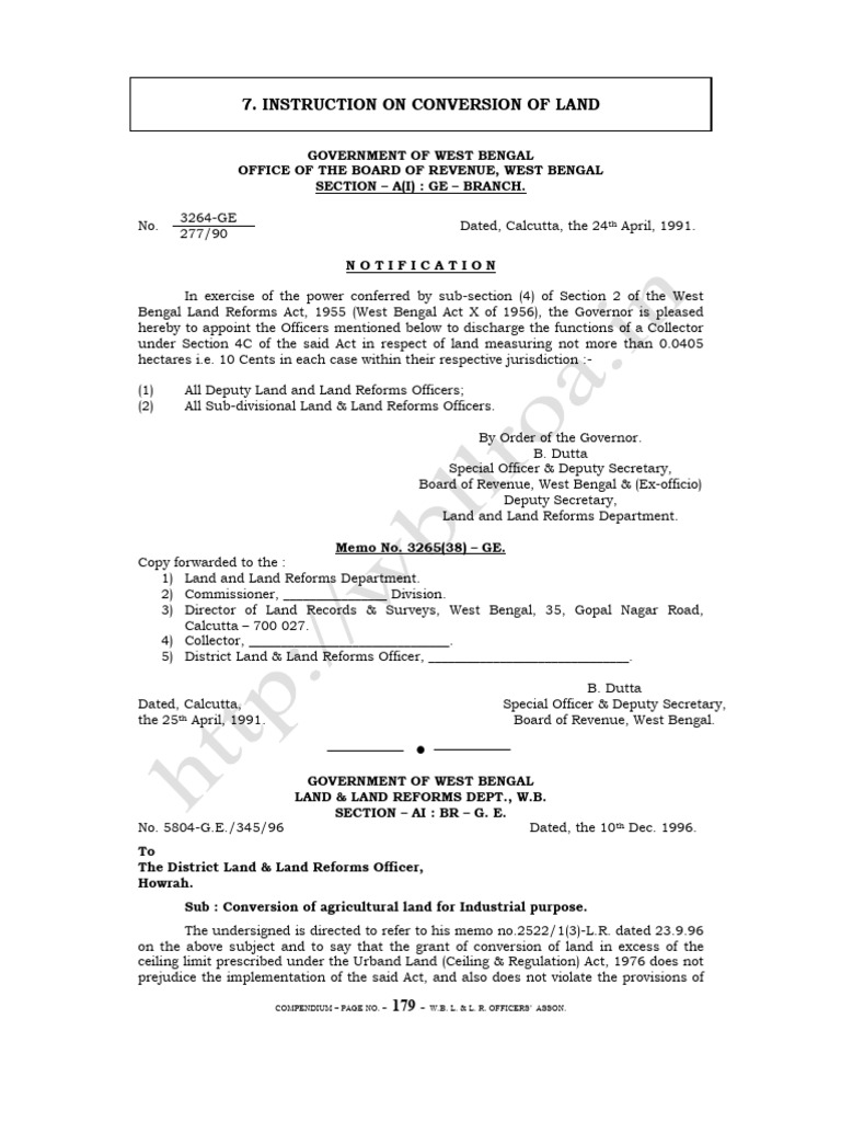Guidelines for Land Conversion in WB | PDF | Bail | Kolkata