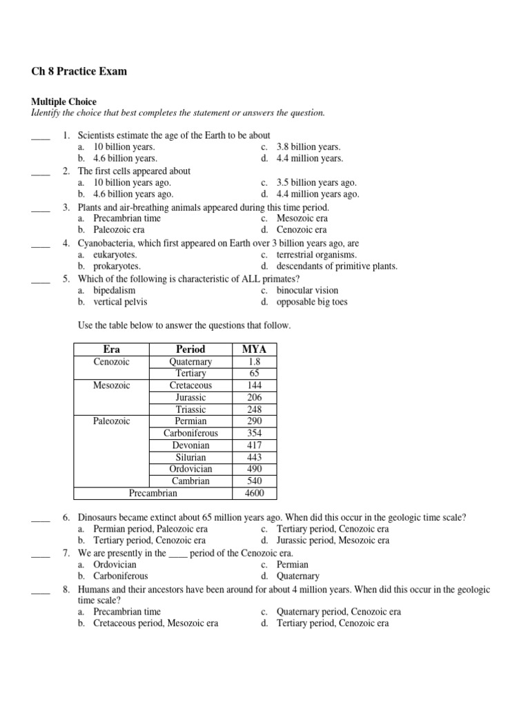 CH - 8 - Practice - Test - Student - Quiz 3 | PDF
