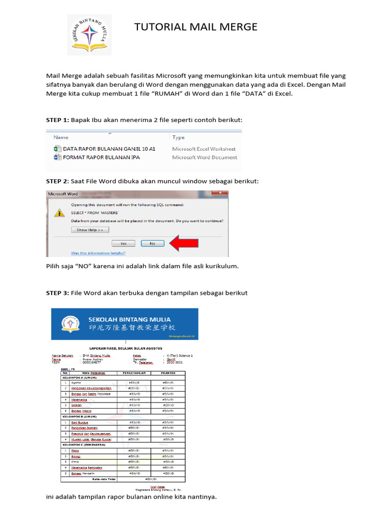 Tutorial Mail Merge | PDF