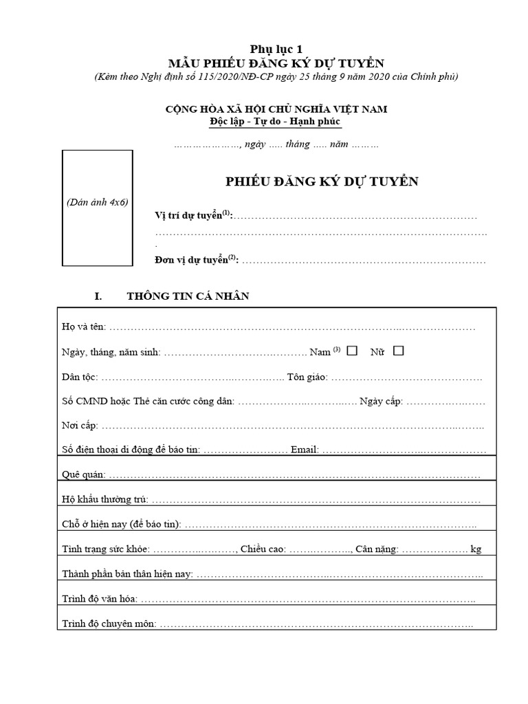 Phieu Dang Ky | PDF