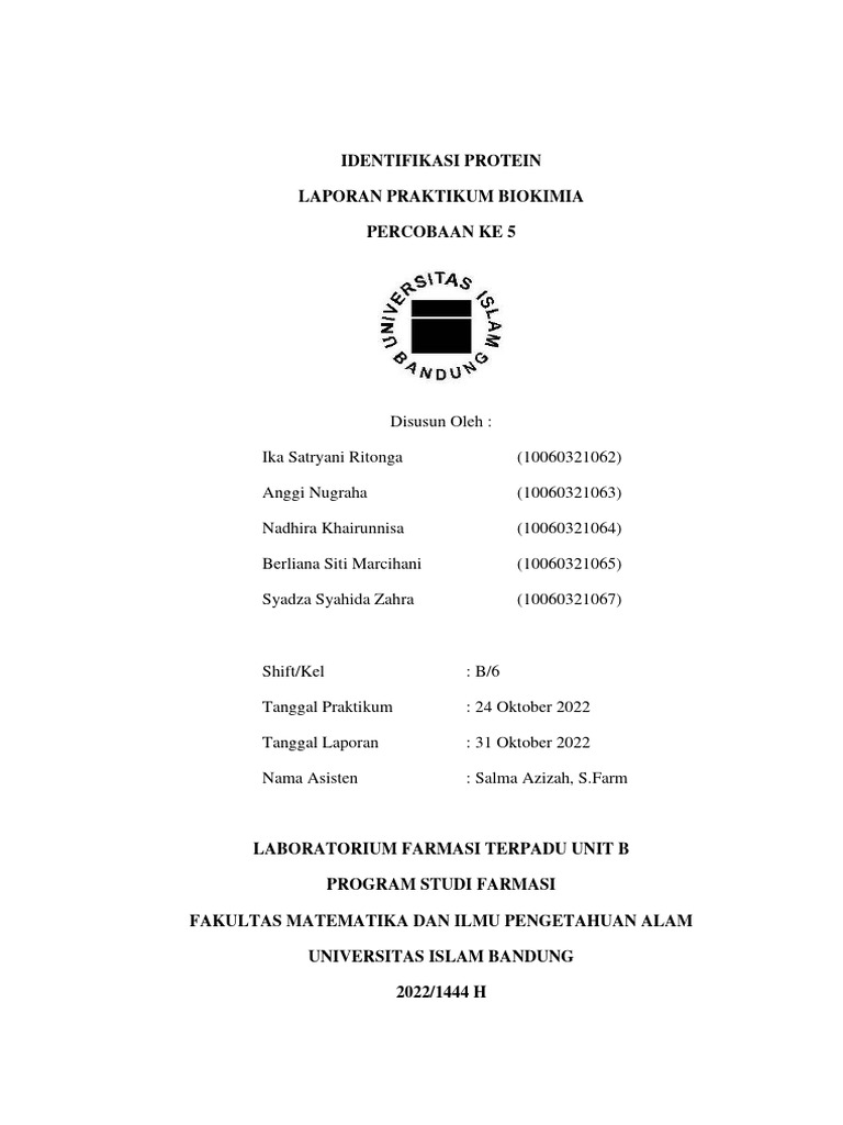Laprak Biokim Percobaan 5 | PDF