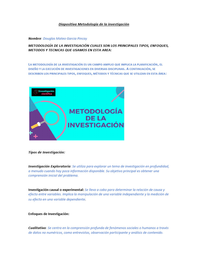Diapositiva Metodología de la investigación | PDF | Investigación cuantitativa | Experimentar
