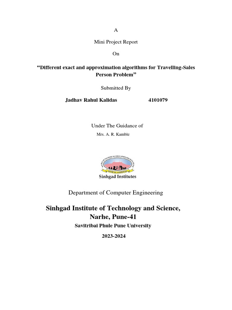 DAA Travelling Mini 4101079 | PDF | Algorithms | Computer Programming