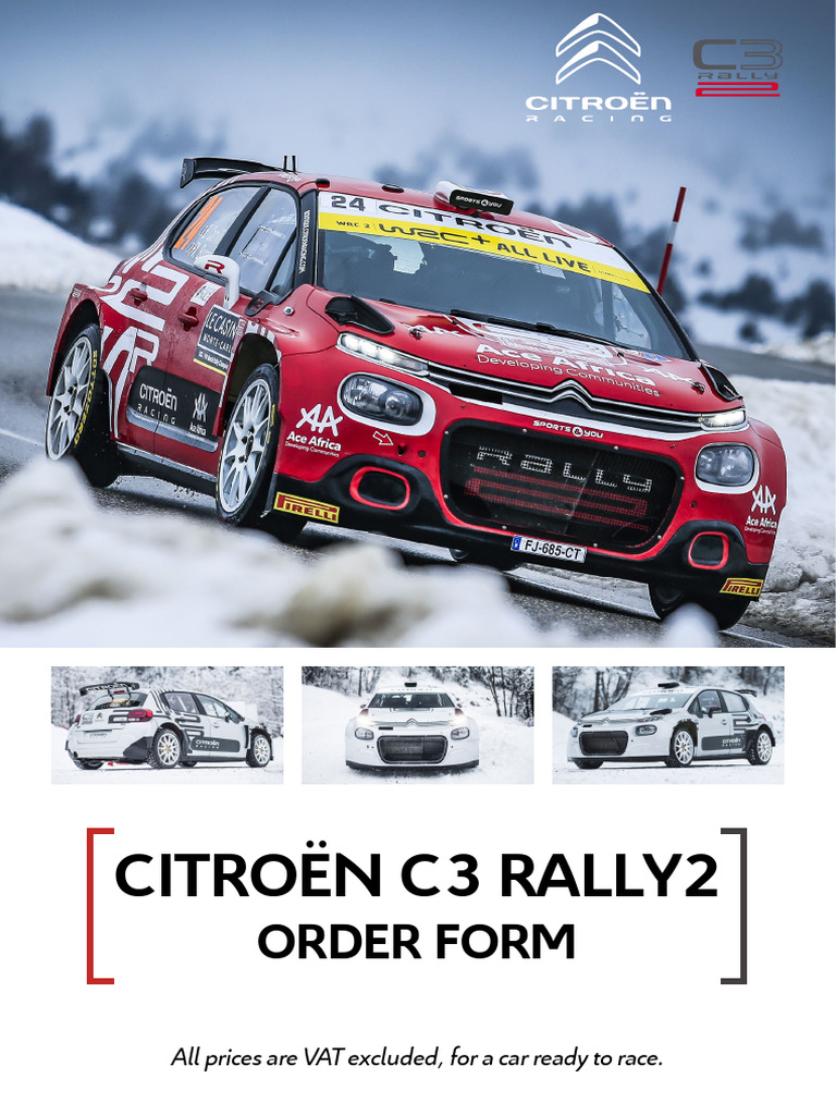 BM Citroen c3 Rally2 Order Form | Download Free PDF | Car Manufacturers ...
