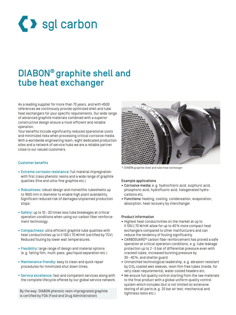 SGL Information Sheet PT DIABON Graphite THX en | PDF | Heat Exchanger ...