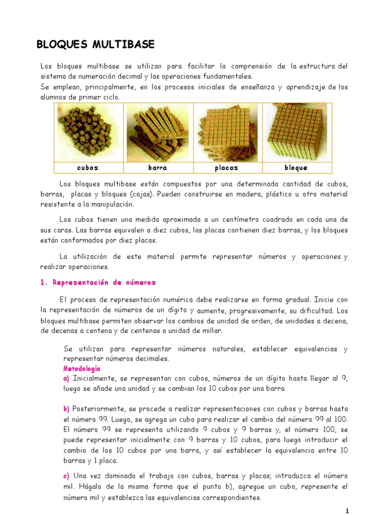 Bloques Multibase | PDF | Sustracción | División (Matemáticas)