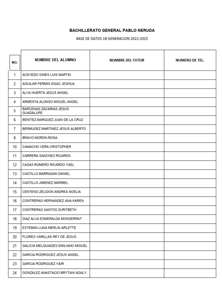 Bachillerato General Pablo Neruda | PDF