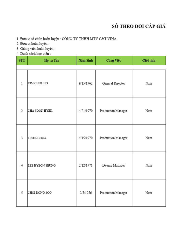 Công Ty TNHH MTV C&T Vina 2023 | PDF