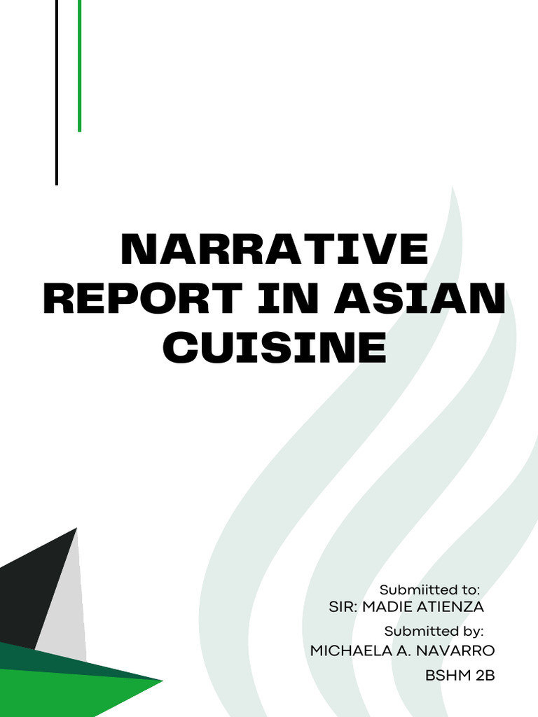 Narrative Report AC 2 | PDF | Japanese Cuisine | Home Economics