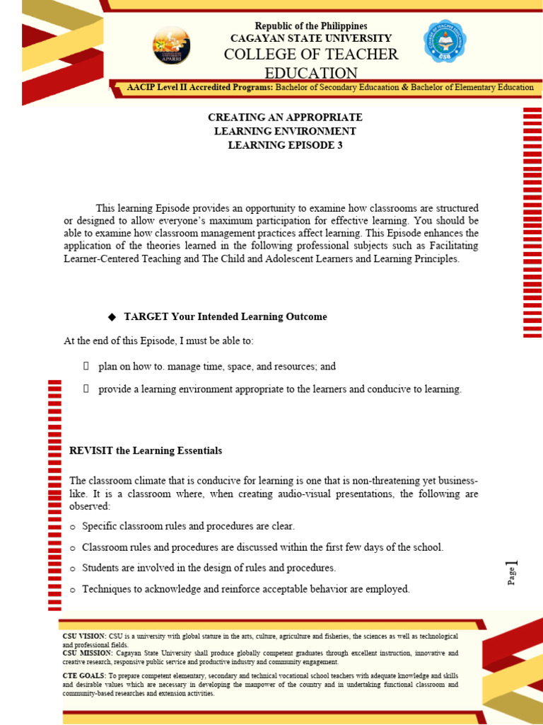 Structuring Effective Learning Environments | PDF | Teachers | Learning