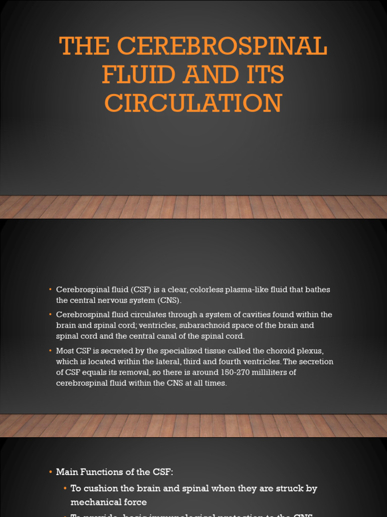 The Cerebrospinal Fluid and Its Circulation | PDF