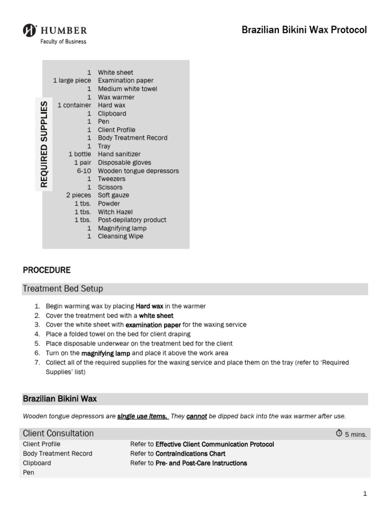 Brazilian Bikini Wax Protocol Pdf Hair