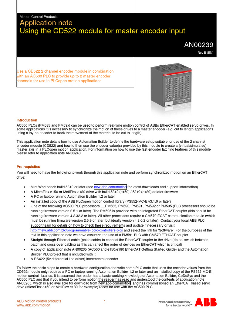 CD522 Encoder Module | PDF | Programmable Logic Controller | Parameter (Computer Programming)