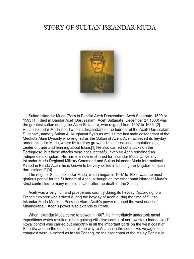 Sultan Iskandar Muda: Aceh's Golden Age | PDF | Asia | Indonesia