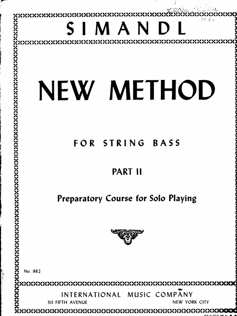 Simandl - Bass Method Book | PDF | Musicology | Musical Notation