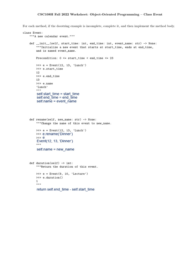 CSC 108 - W11 - Worksheets | PDF | Programming Paradigms | Systems Engineering