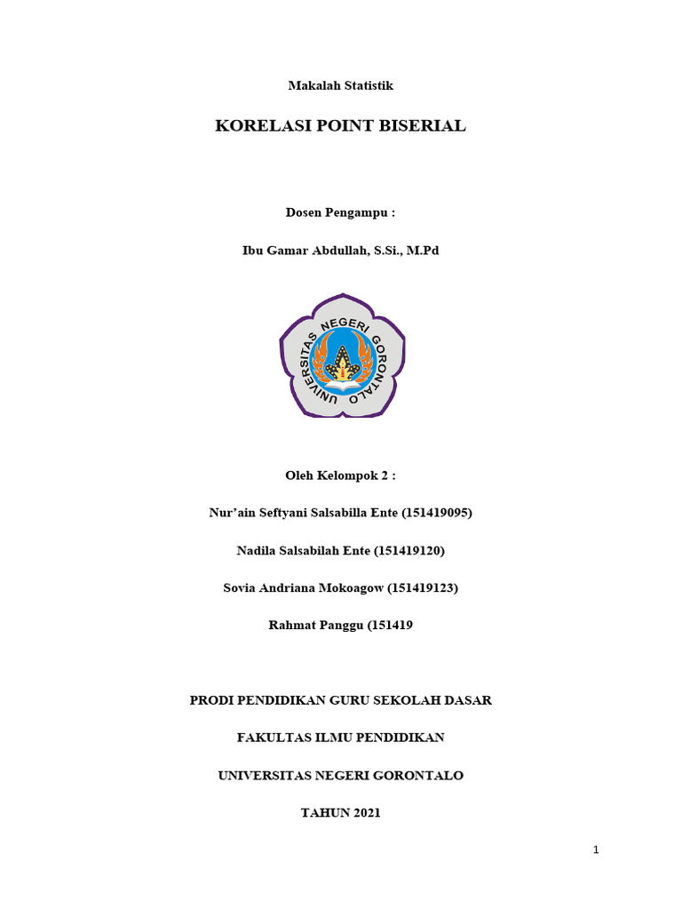 Korelasi Point Biserial dalam Statistik | PDF | Karier & Perkembangan ...