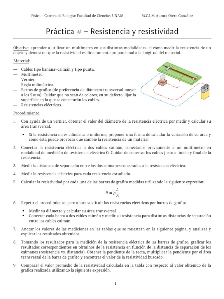 Práctica 4 - Resistencia y Resistividad | PDF