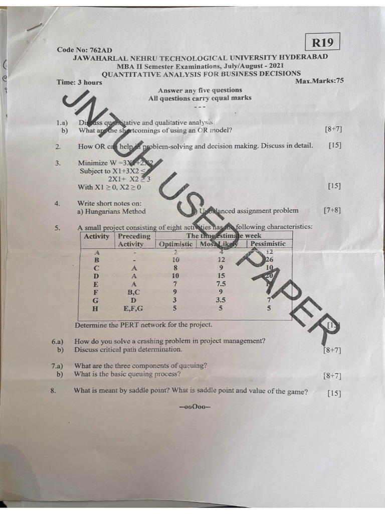 Qabd Model Papers | PDF