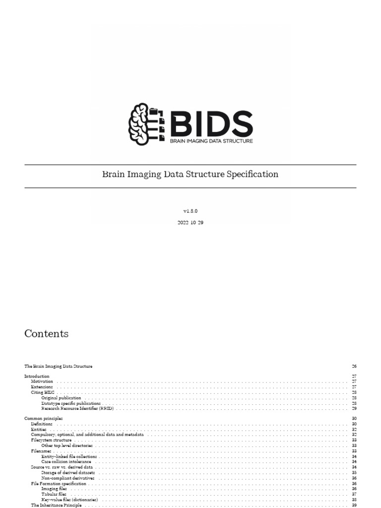 BIDS Specification v1.8.0 | PDF | File System | Neuroscience