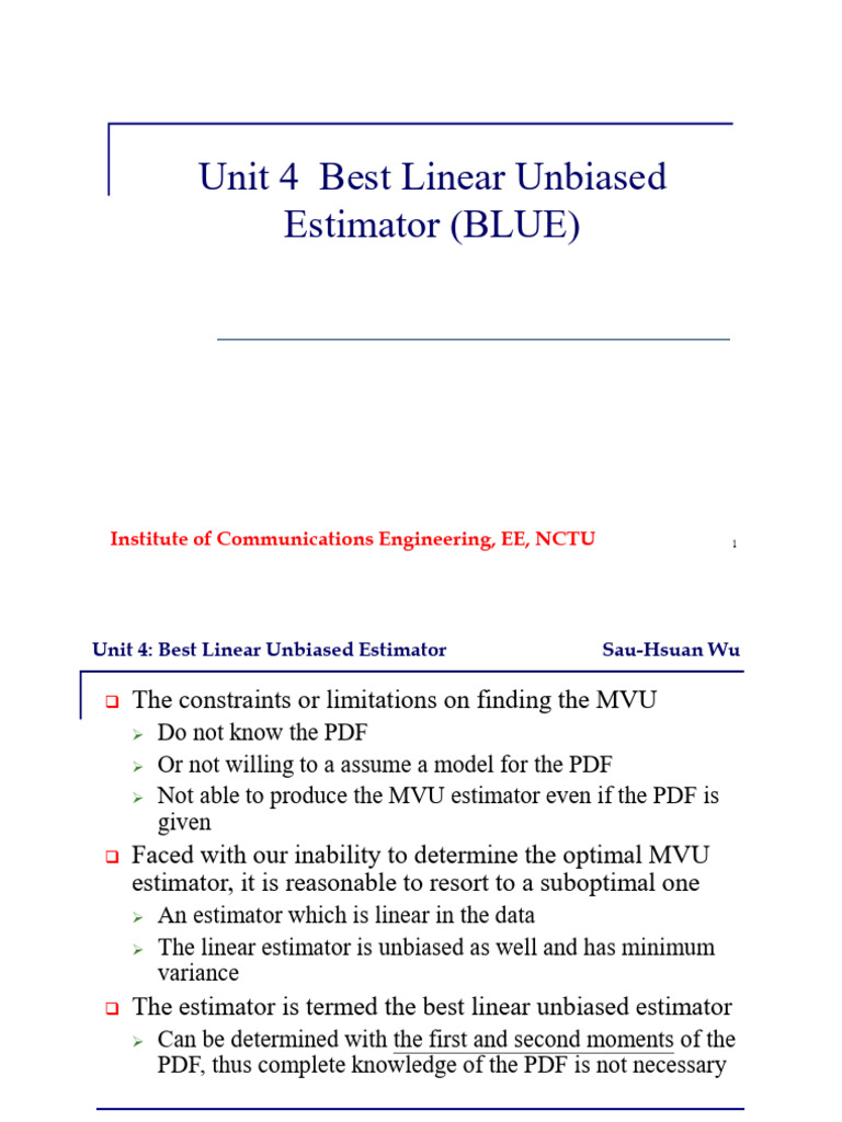 Unit 4 Blue Pdf Estimator Bias Of An Estimator