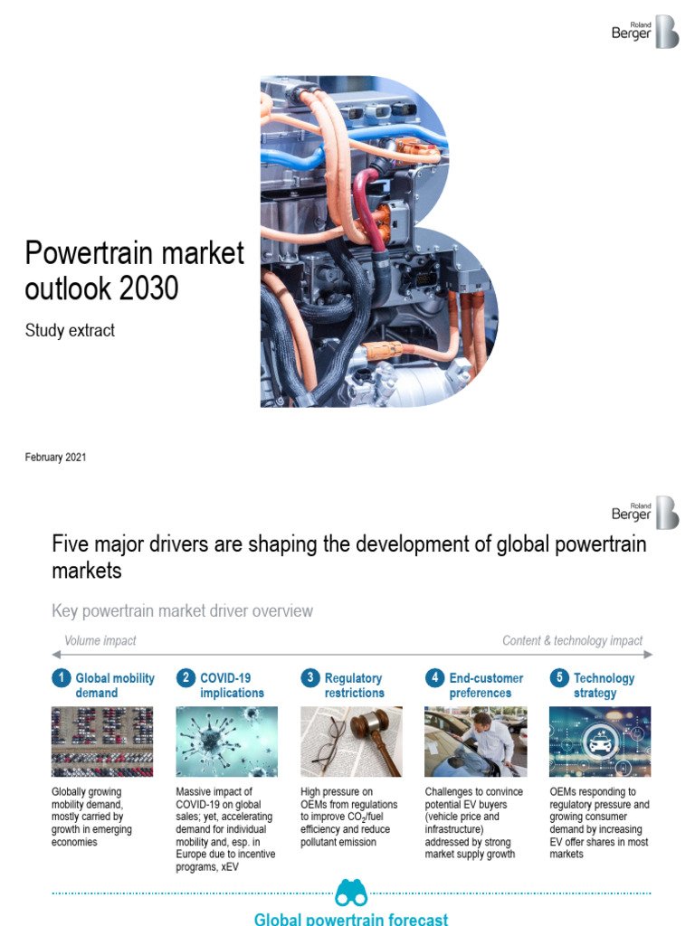 Roland Berger Study Extract Powertrain Component Outlook 2030 | PDF | Plug In Hybrid | Outsourcing