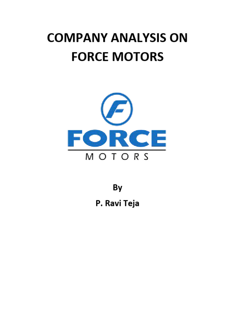 Force Motors: Comprehensive Company Analysis | PDF | Expense | Vehicles