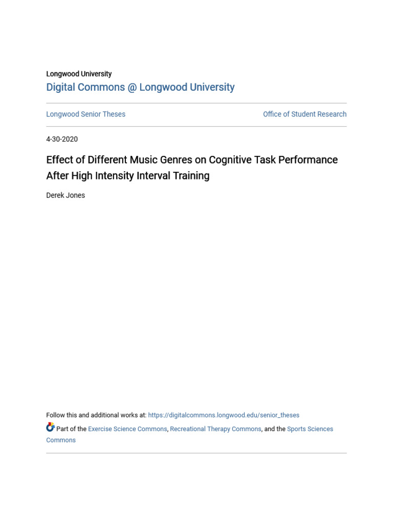 Effect of Different Music Genres On Cognitive Task Performance Af | PDF ...