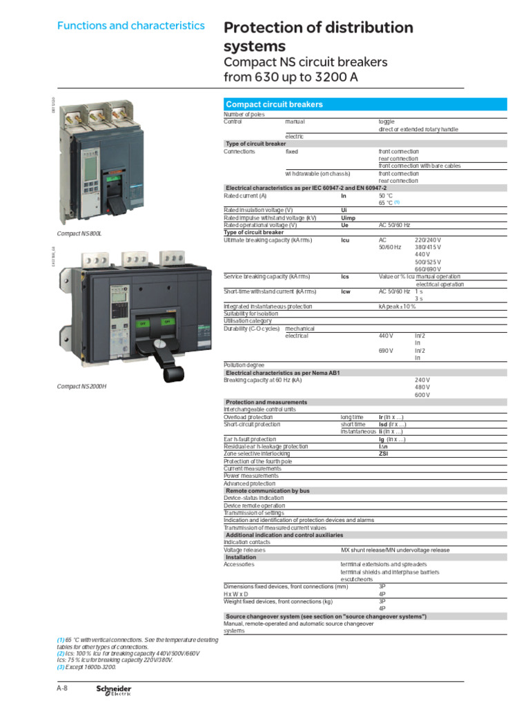 Compact NS Circuit Breakers Overview | PDF
