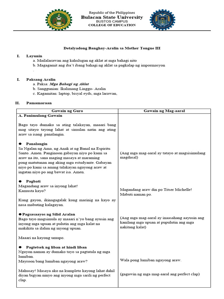 Grade 3 MTB - Bahagi NG Aklat | PDF