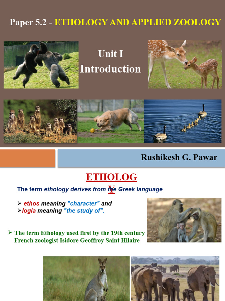 Intro To Ethology | PDF | Ethology | Zoology