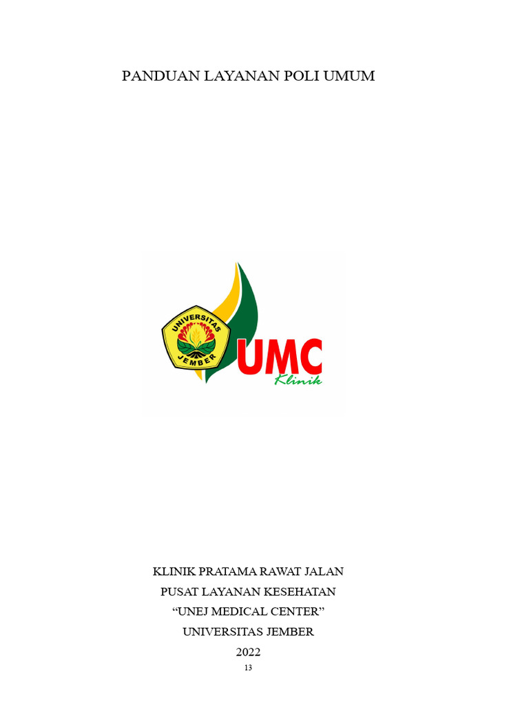 Panduan Layanan Poli Umum UMC UNEJ | PDF