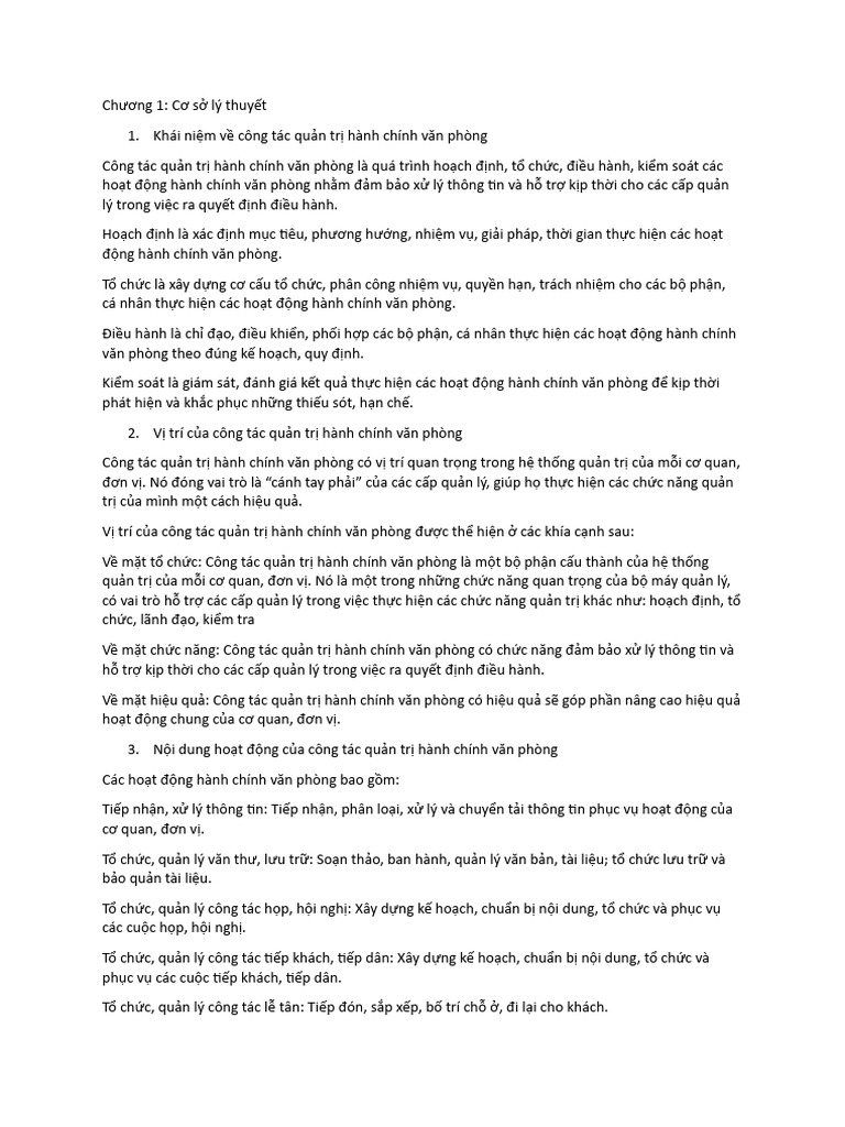 Chương 1 QTHCVP | PDF