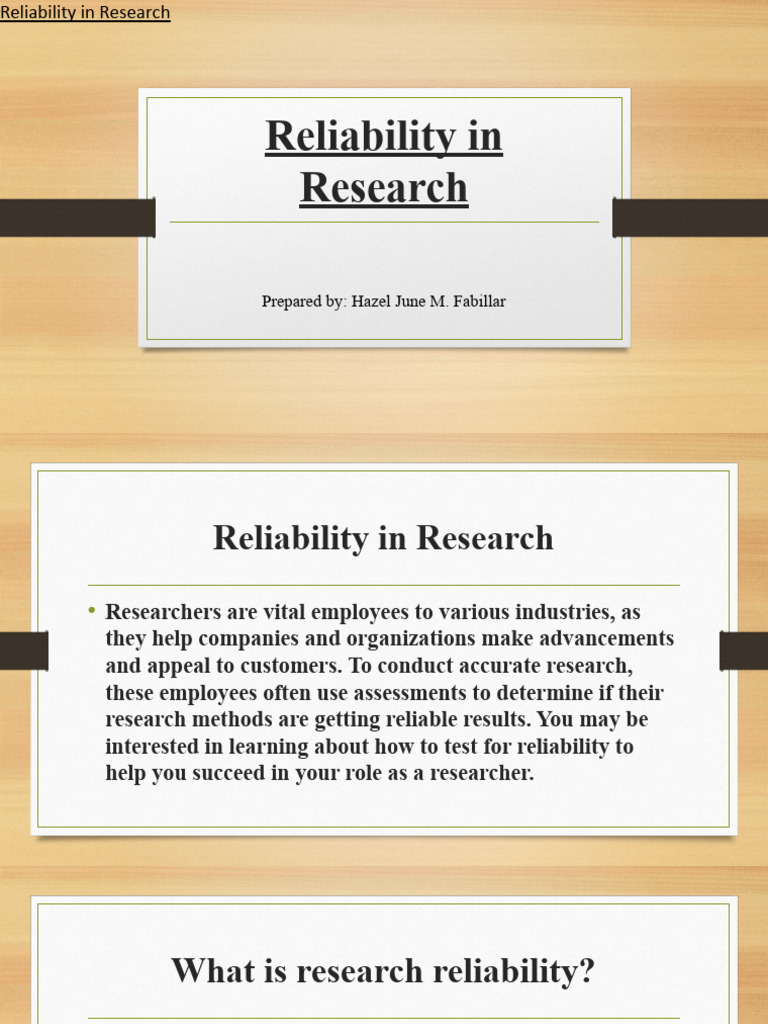 Reliability in Research | PDF | Validity (Statistics) | Reliability ...