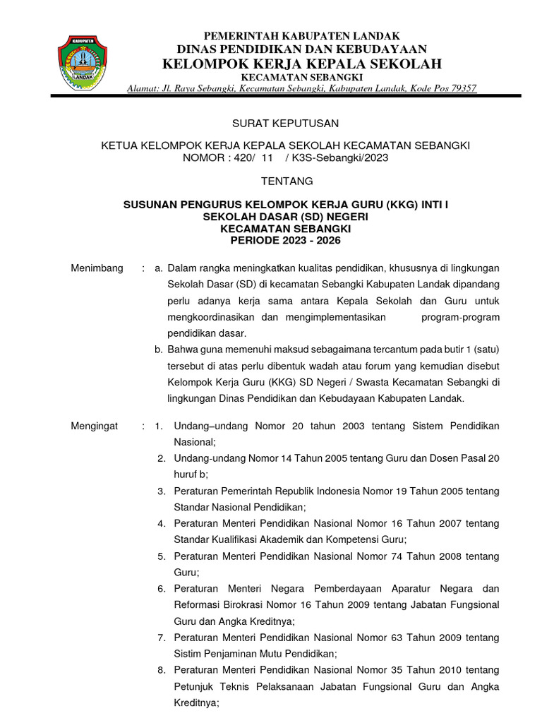 SK KKG Inti 1 2023 | PDF