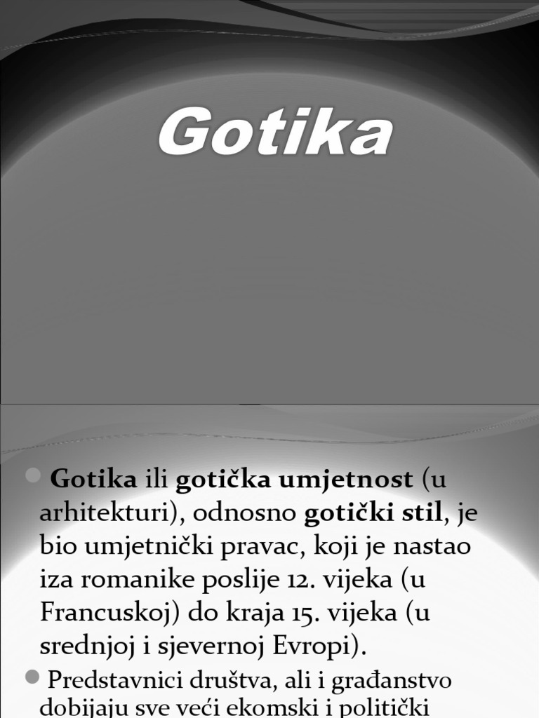 Goticka Umjetnost !!!! | PDF