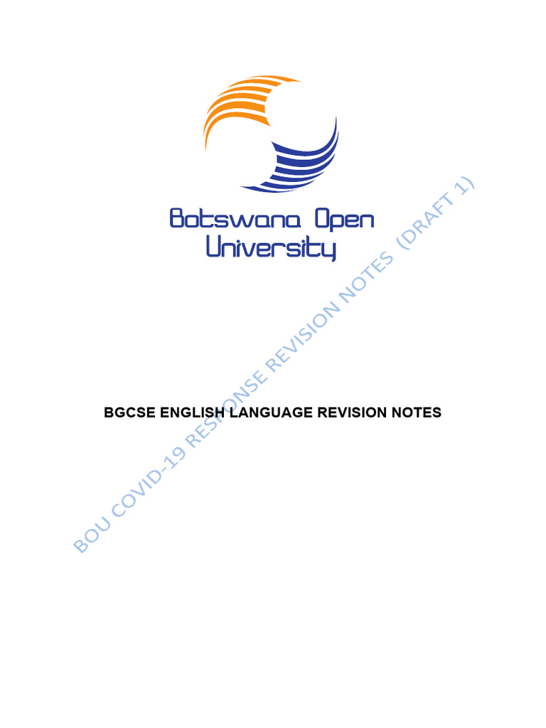 Bgcse English Revision Notes (Final) - Copy (1) | PDF | Idiom | Essays