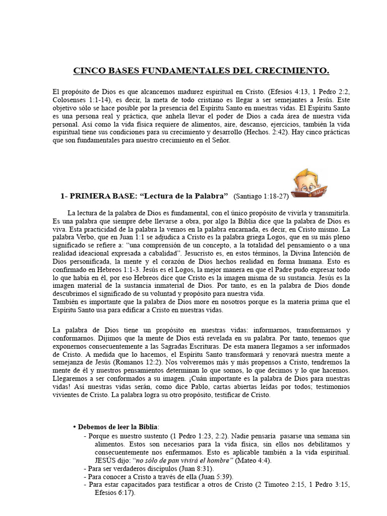 Mis Cinco Bases Fundamentales Del Crecimiento | PDF | Oración | Intercesión