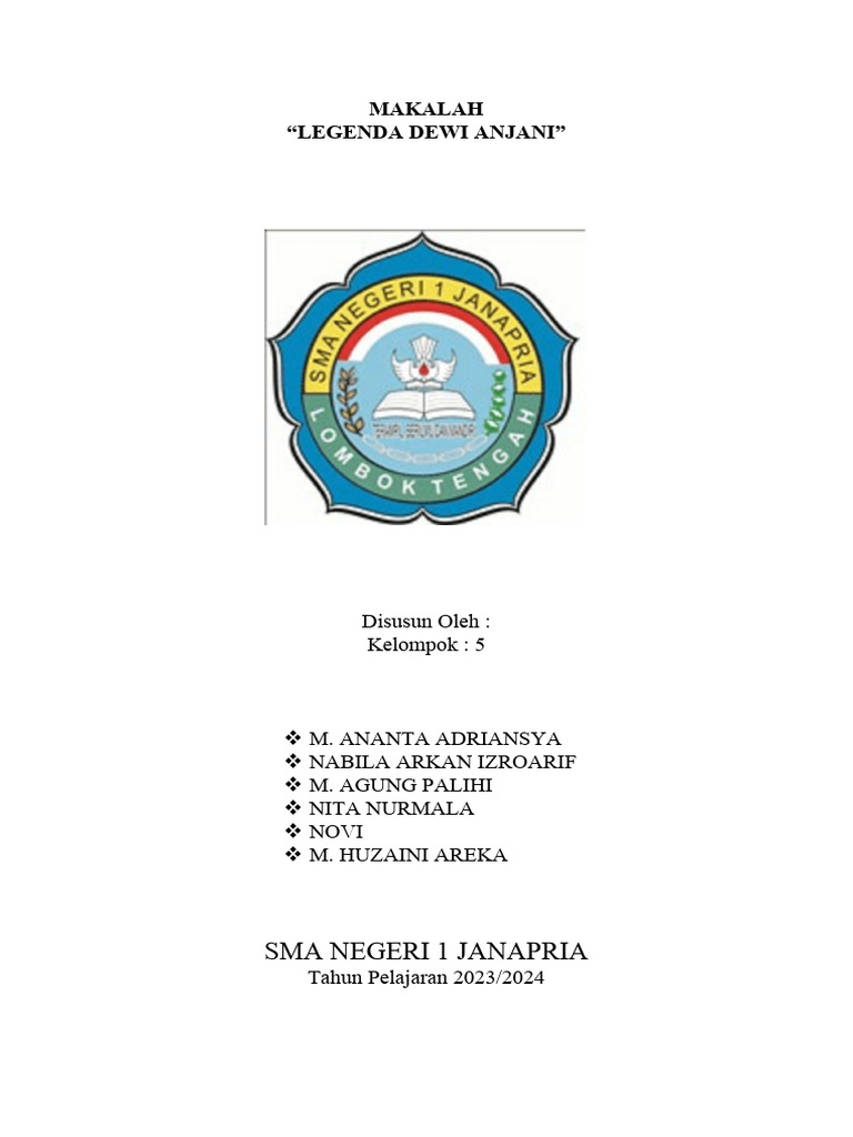 Legenda Dewi Anjani dan Gunung Rinjani | PDF