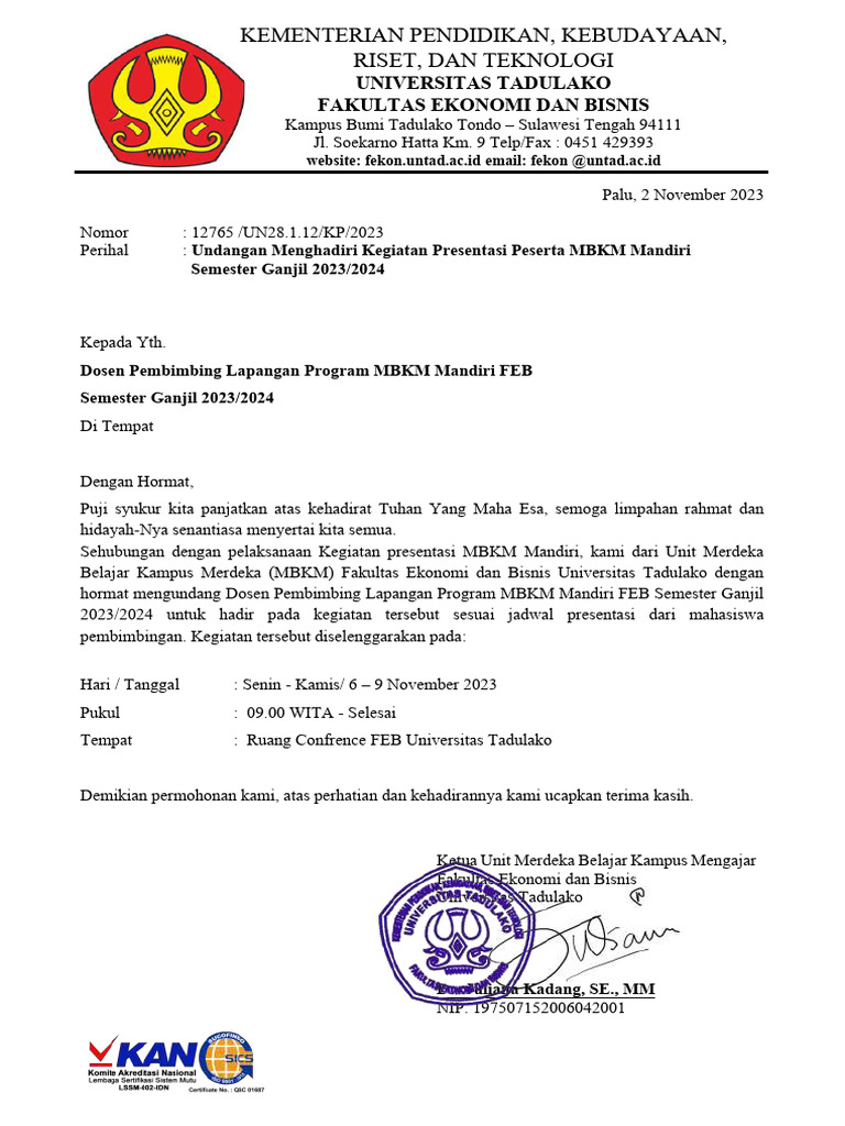 Undangan DPL Presentasi | PDF