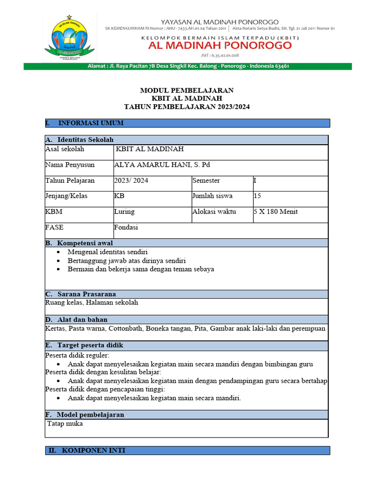 Modul Pembelajaran Minggu 2 | PDF