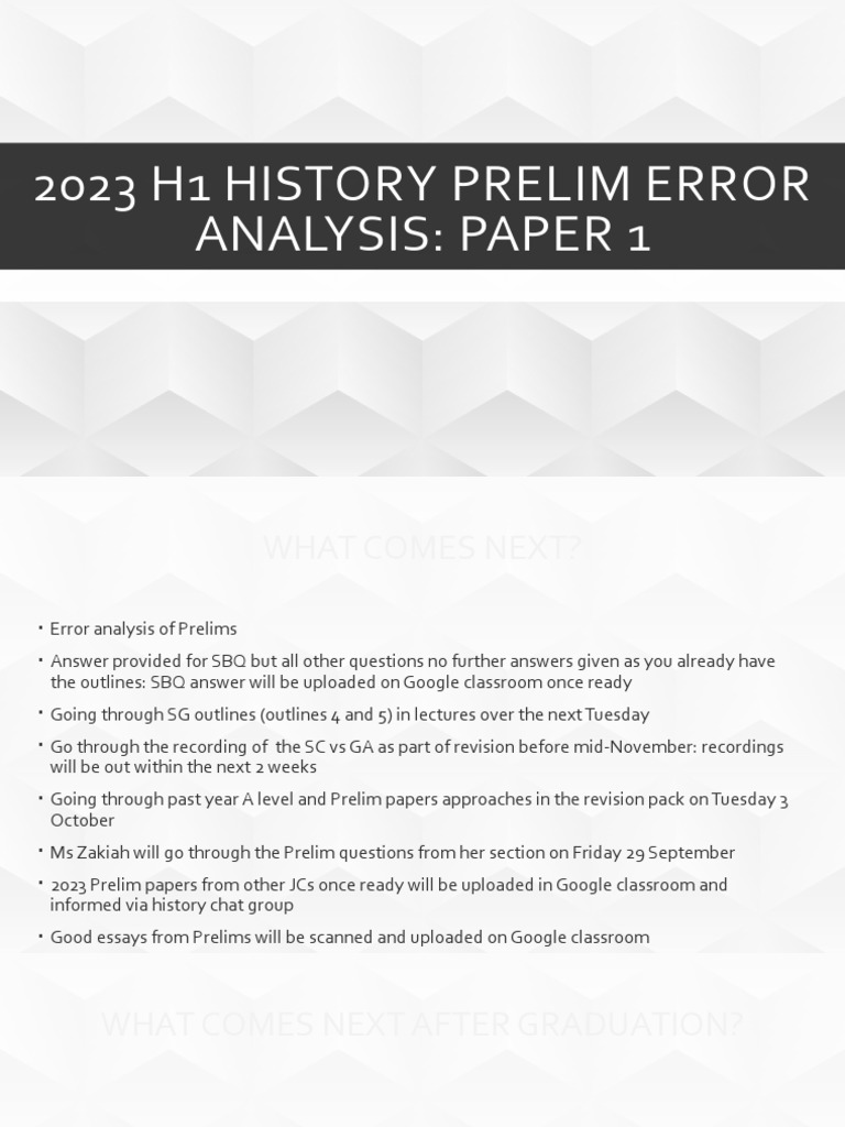 2023 H1 History Prelim Error Analysis | PDF | Cognitive Science | Cognition
